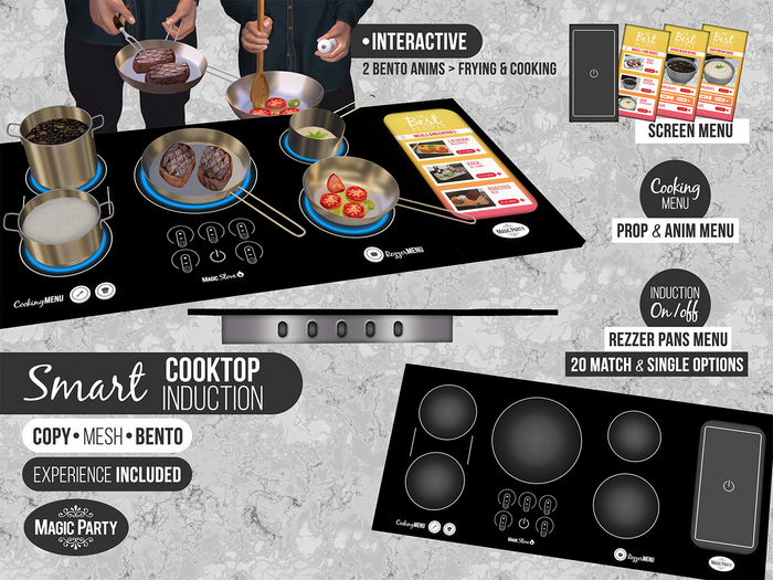 Second Life Marketplace - Smart Cooktop Induction (MagicStove) [BENTO]